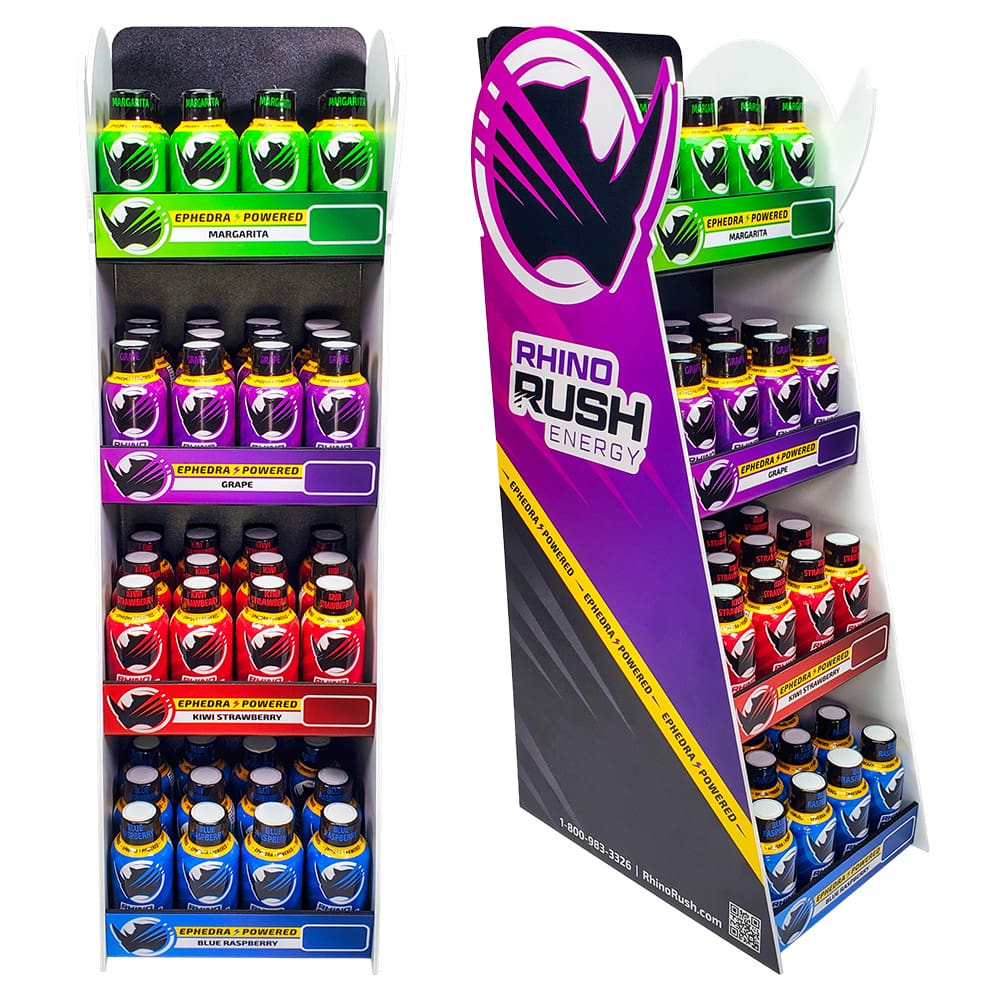 Rhino Rush Ephedra Loaded Display | MSRP: $3.49/Bottle - Streamline x ...